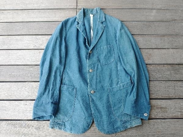 Yahoo!オークション - 45RPM U9 藍染めリネンジャケット テーラードジ...