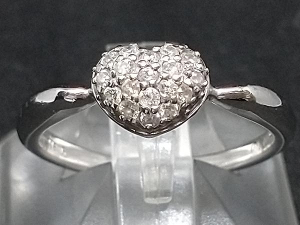 Yahoo!オークション - K18 18金 WG ダイヤモンド ハート デザイン リン...