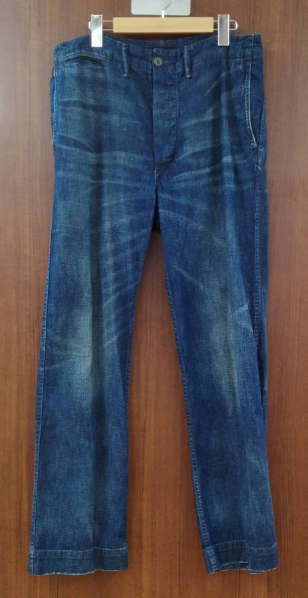 代購代標第一品牌－樂淘letao－RALPH LAUREN RRL ラルフローレンダブルアールエル WMC09 綿パン RIGID DENIM WORK TROSERS PANTS ブルー ...