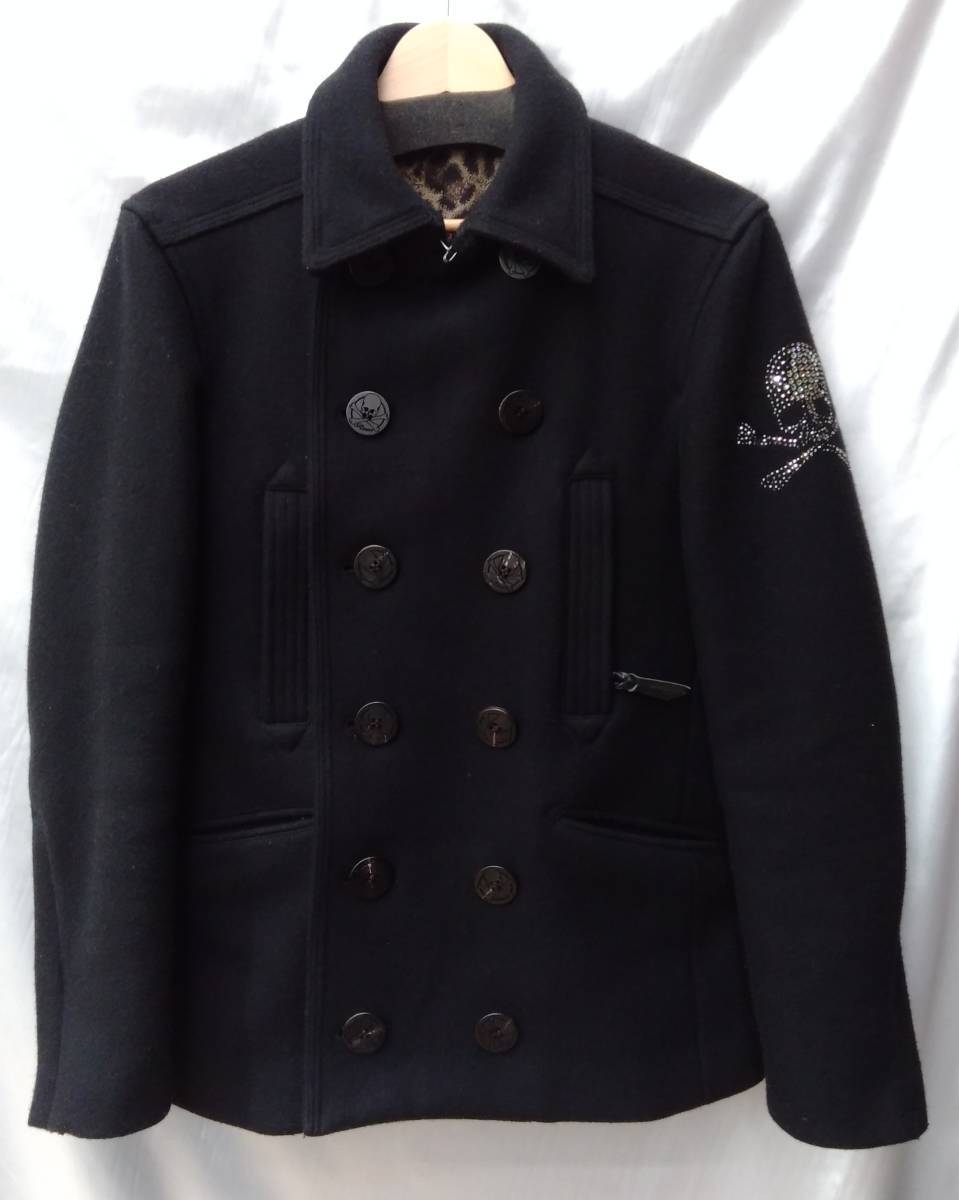 Yahoo!オークション - ROEN ロエン Pコート サイズ44 スカル レオパー...