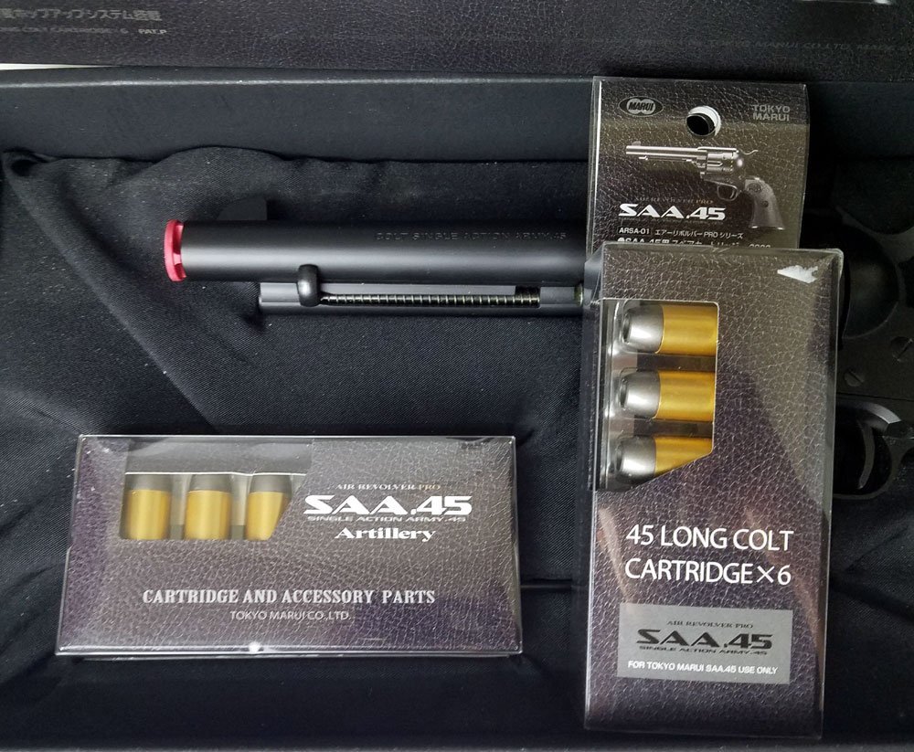 D1340 MARUI 東京マルイ エアリボルバー PRO SAA.45 Artillery 5 1/2 BLACK MODEL スペアカート付き Used(エアガン)｜売買されたオークション ...