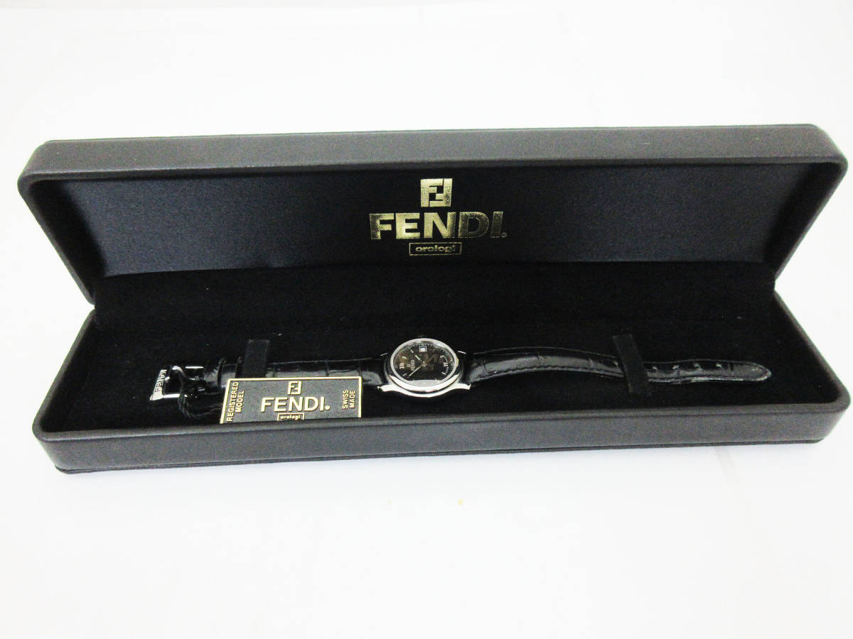 Yahoo!オークション - B96【レディース腕時計】フェンディ 210L 黒文字...