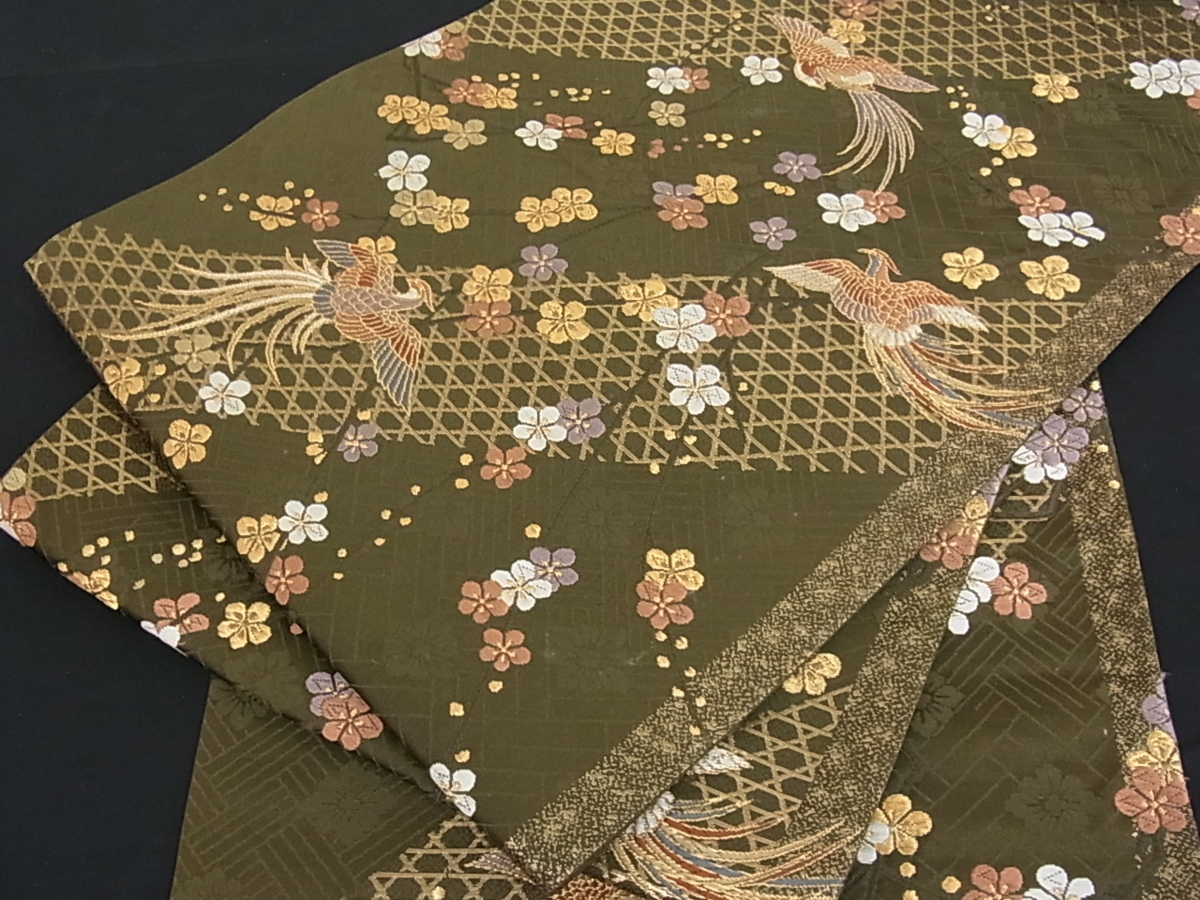 Yahoo!オークション - 花美人着物 六通柄袋帯 鳳凰花文 金糸 逸品 by02...
