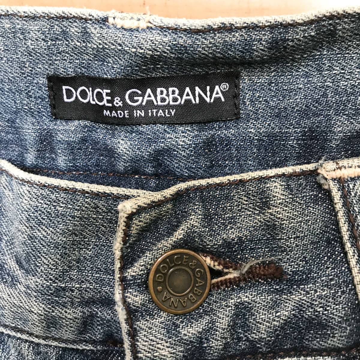 代購代標第一品牌－樂淘letao－イタリア製 ドルチェ＆ガッバーナ ボタンフライ デニム パンツ メンズ44 ダメージ HNAF2209-43-S8-M15