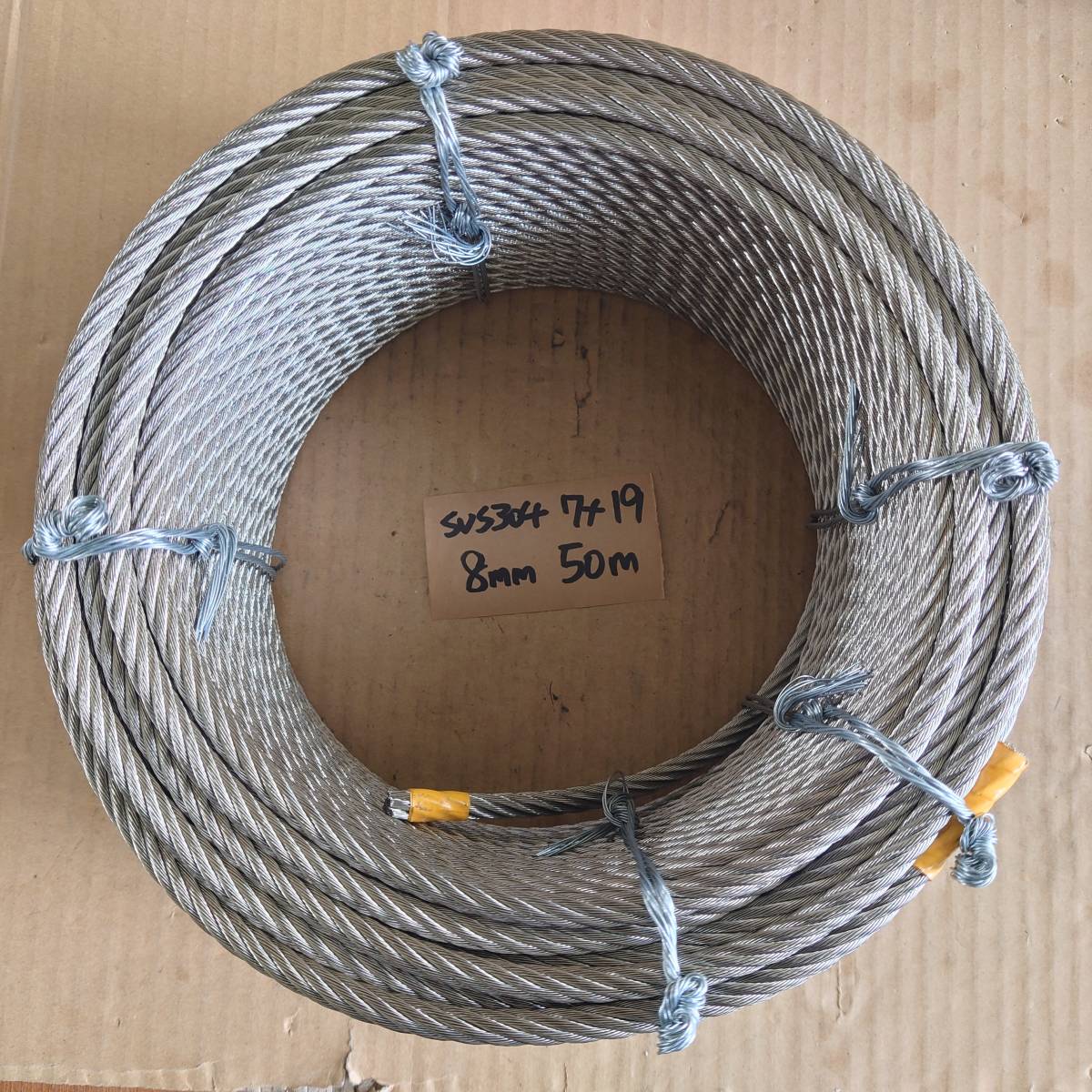 Yahoo!オークション - ステンレス ワイヤーロープ 8mm 50m巻