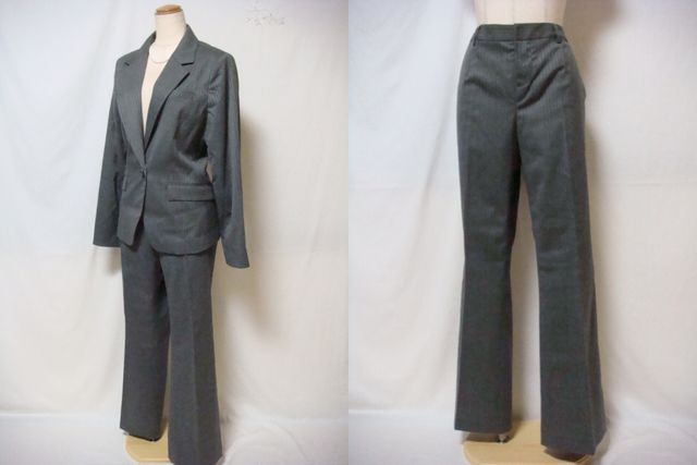 Yahoo!オークション - B281新品 洗える上質ウール50％洗練ストライプパ...