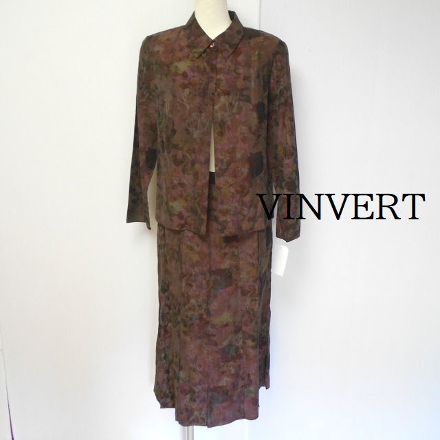 Yahoo!オークション - 756890 VINVERT sanyo サンヨー 茶系 花柄 ツー...