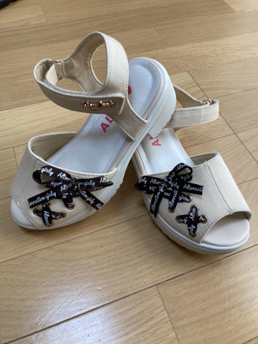 Yahoo!オークション - アルジィ サンダル 21センチ 厚底 女の子 女子 ...
