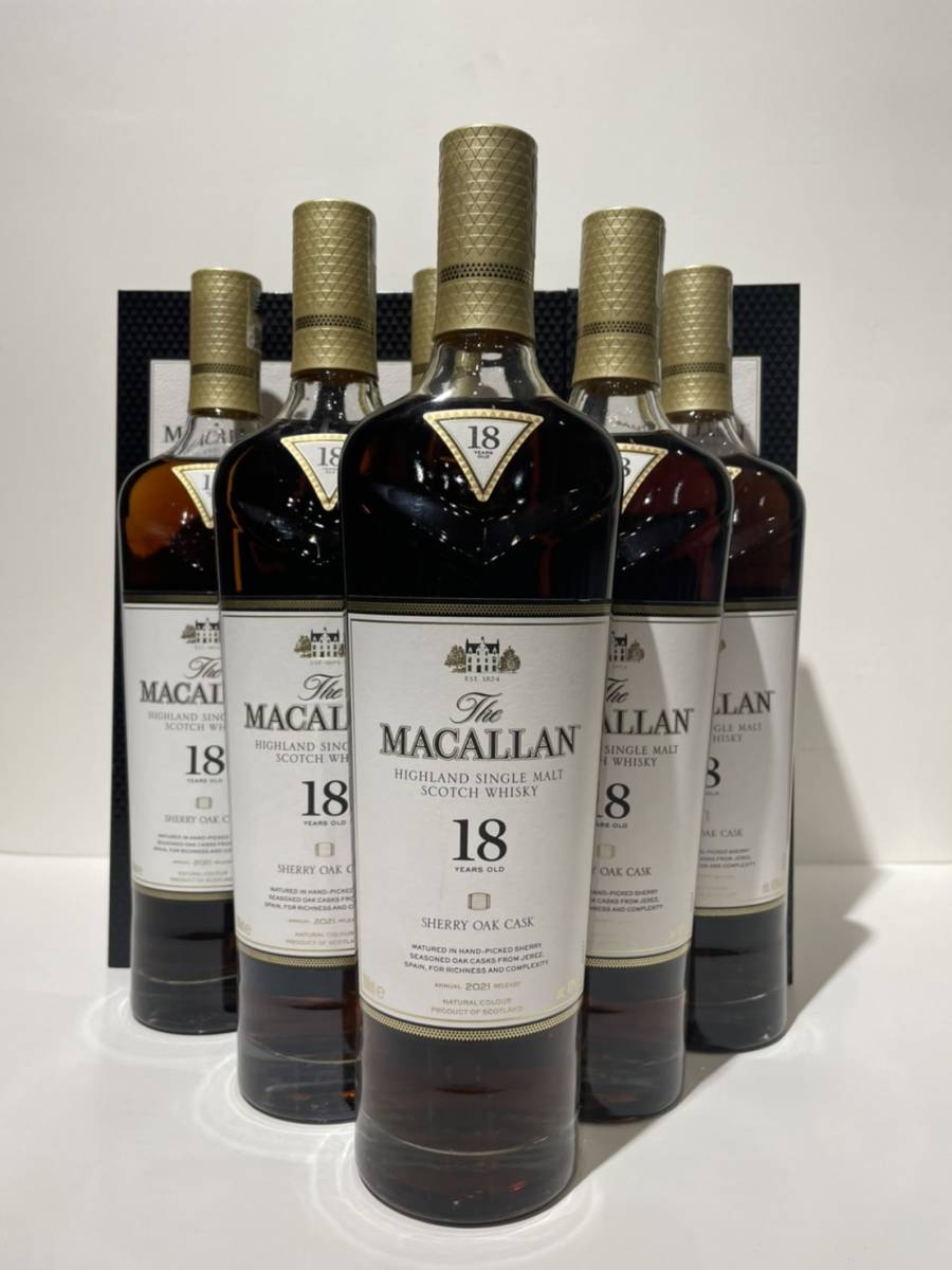 Yahoo!オークション - マッカラン 18年 シェリーオーク 700ml 6本セ...