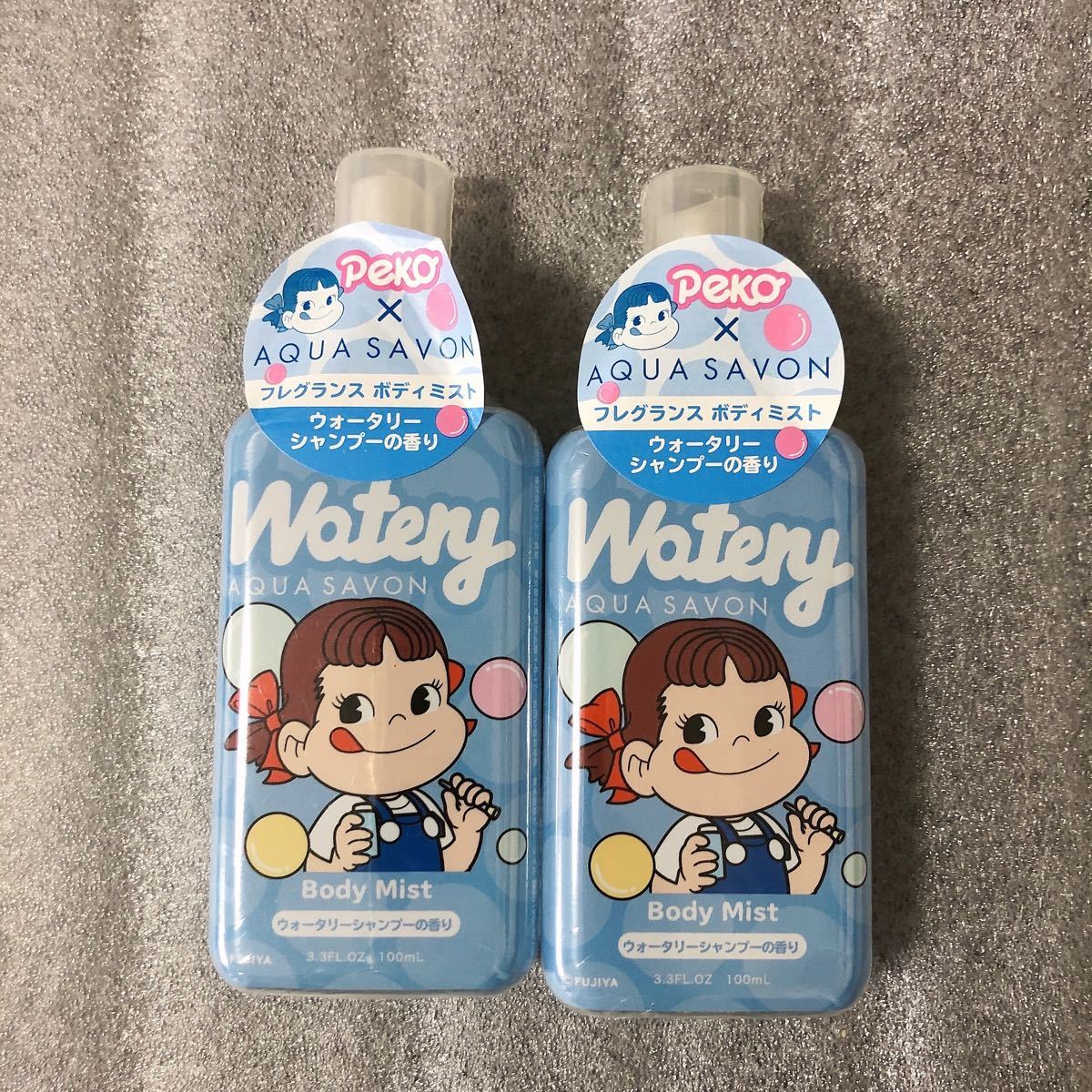 2本セット アクアシャボン×ペコちゃん ボディミスト 不二家 100ml｜PayPayフリマ