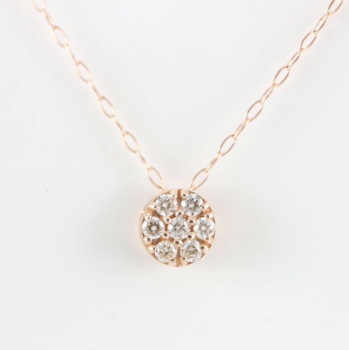 Yahoo!オークション - K10PG パヴェダイヤ ネックレス D0.10 【BMG2653...