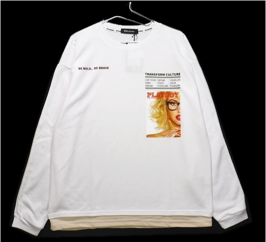 Yahoo!オークション - 即決 PLAYBOY レイヤード ロングスリーブT/SIZE=...