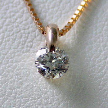 Yahoo!オークション - ダイヤモンド ネックレス K18PG 一粒 0.2ct 鑑定...