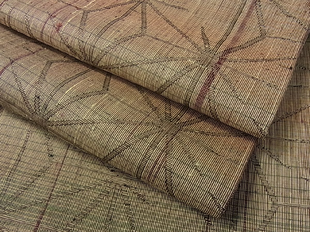 Yahoo!オークション - 平和屋着物 上質な紬 単衣 麻の葉文様 逸品 vp22...