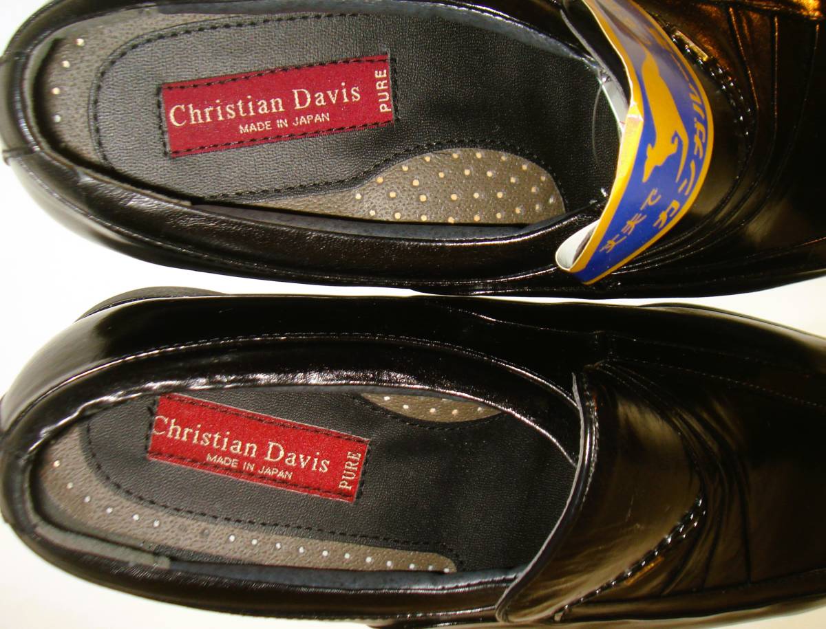 日本代購代標第一品牌【樂淘letao】－カンガルー革靴丈夫しなやか日本製 christian Davis 靴底通気穴 ビジネスクリスチャンデービス デオロン 幅広 消臭 抗菌 防臭 ブラック