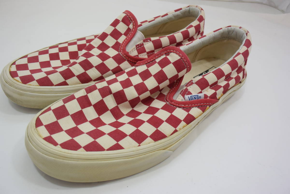 バンズ VANS US9 27cm チェッカー スリッポン 赤 レッド(27.0cm)｜売買されたオークション情報、yahooの商品情報をアーカイブ公開 - オークファン（aucfan.com）