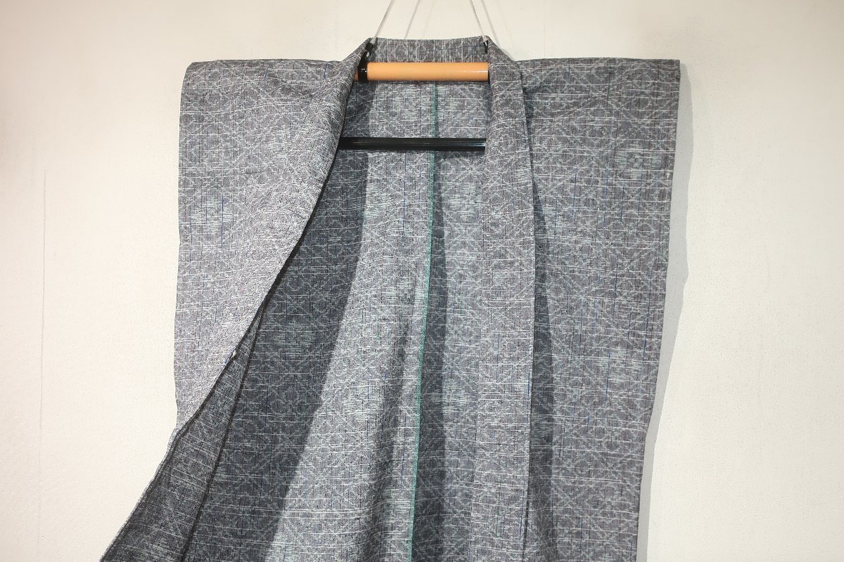 Yahoo!オークション - 壱水4595 本絹十日町紬男袖なし羽織 丈103К鉄青...