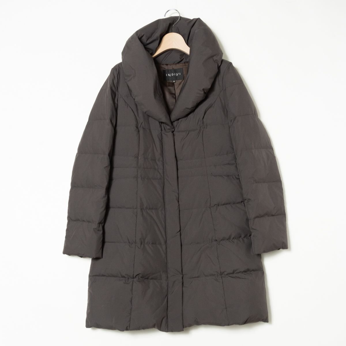 Yahoo!オークション - INDIVI インディヴィ ショールカラーダウンコー...