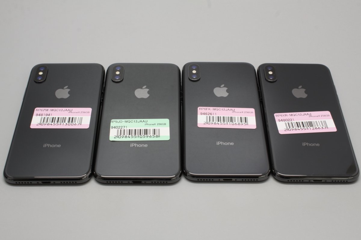 Yahoo!オークション - Apple iPhoneX 256GB Space Gray まとめて4台 A1...