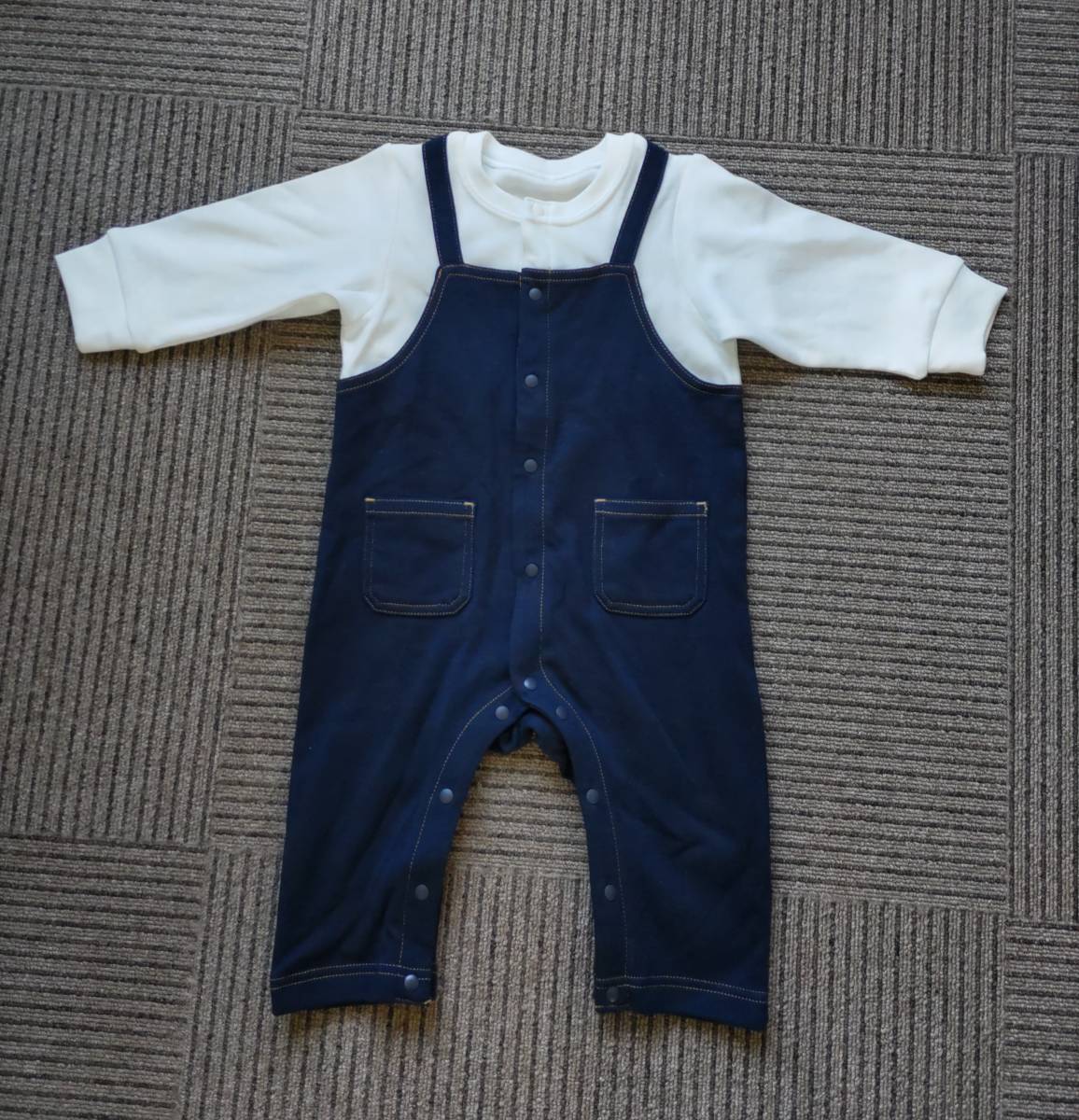 Yahoo!オークション - 新品 未使用 GU 新生児 サロペット 長袖 デニム...