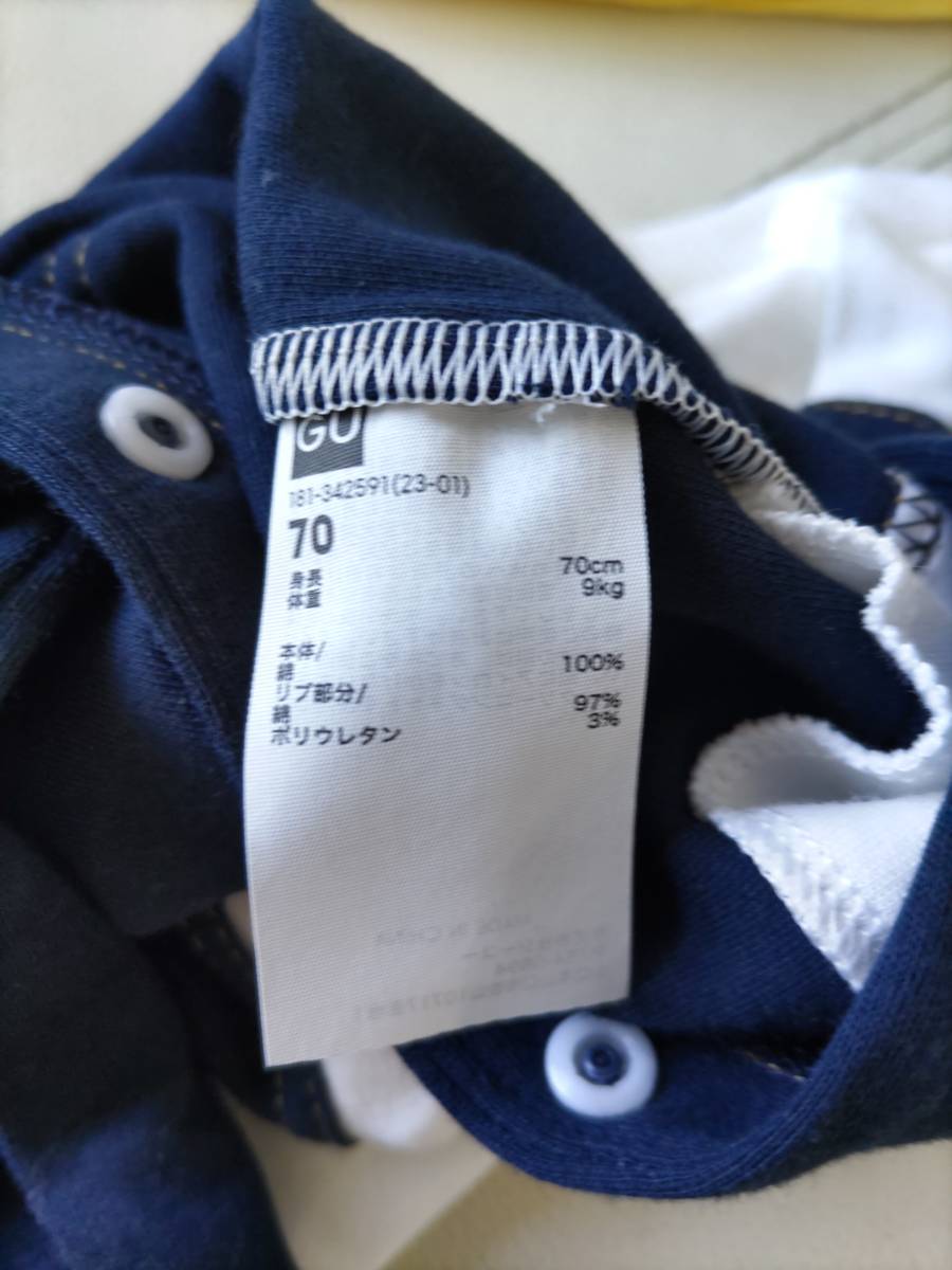 Yahoo!オークション - 新品 未使用 GU 新生児 サロペット 長袖 デニム...