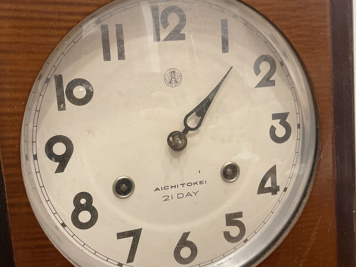 Yahoo!オークション - AICHI TOKEI 21DAY アンティーク 振り子時計 愛...