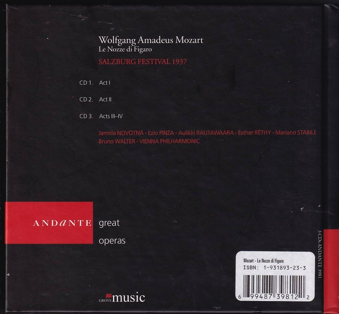 Yahoo!オークション - ワルター/VPO(37年ライヴ) モーツァルト フィガ...