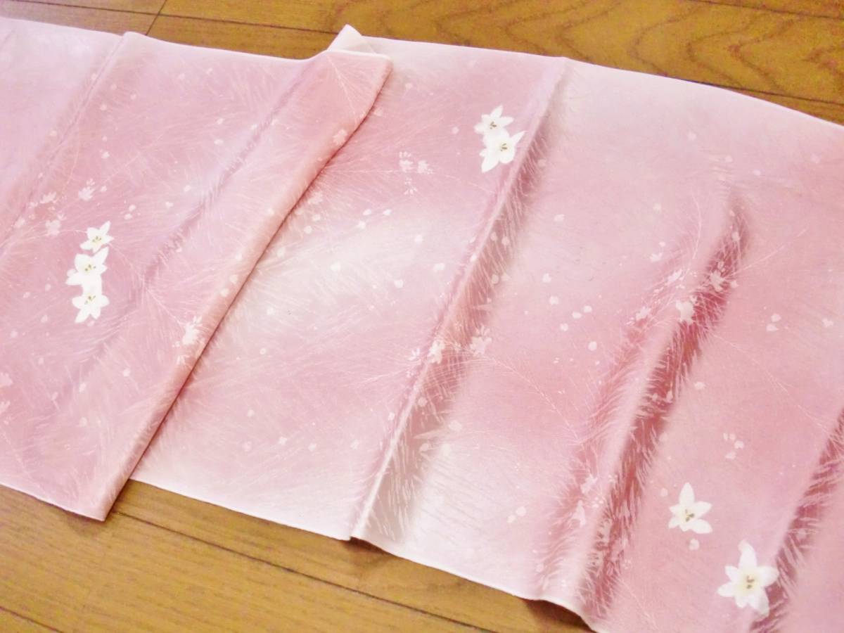 Yahoo!オークション - 琳花 正絹はぎれ きれいピンクに白花 35.5×148...