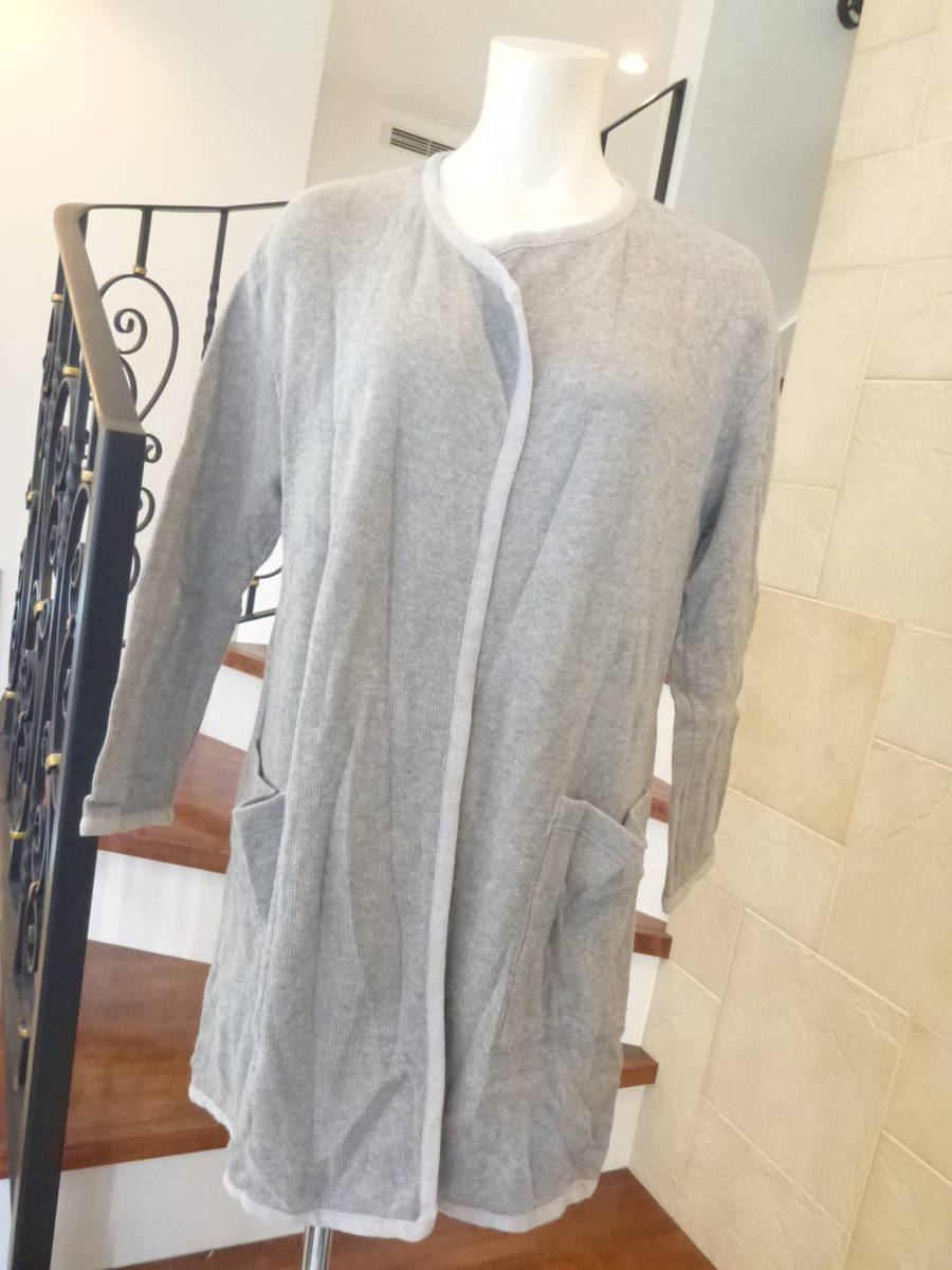 Yahoo!オークション - INED（イネド） グレー ロングカーディガン 7 S相当