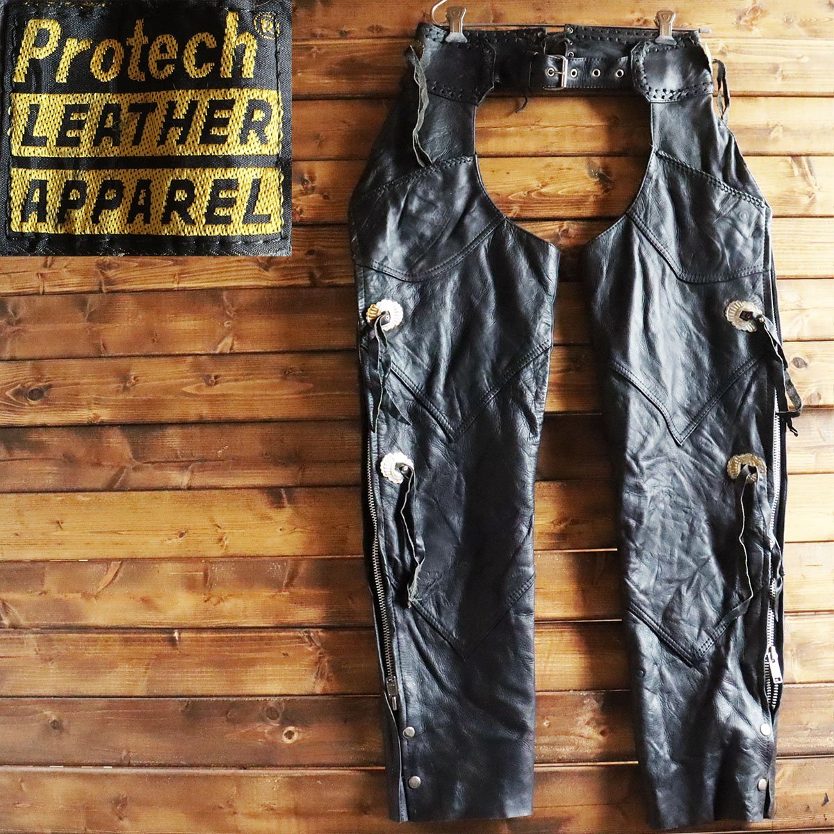 Yahoo!オークション - A7/T7.14-5 Protech LEATHER APPAREL 本革 レザ...