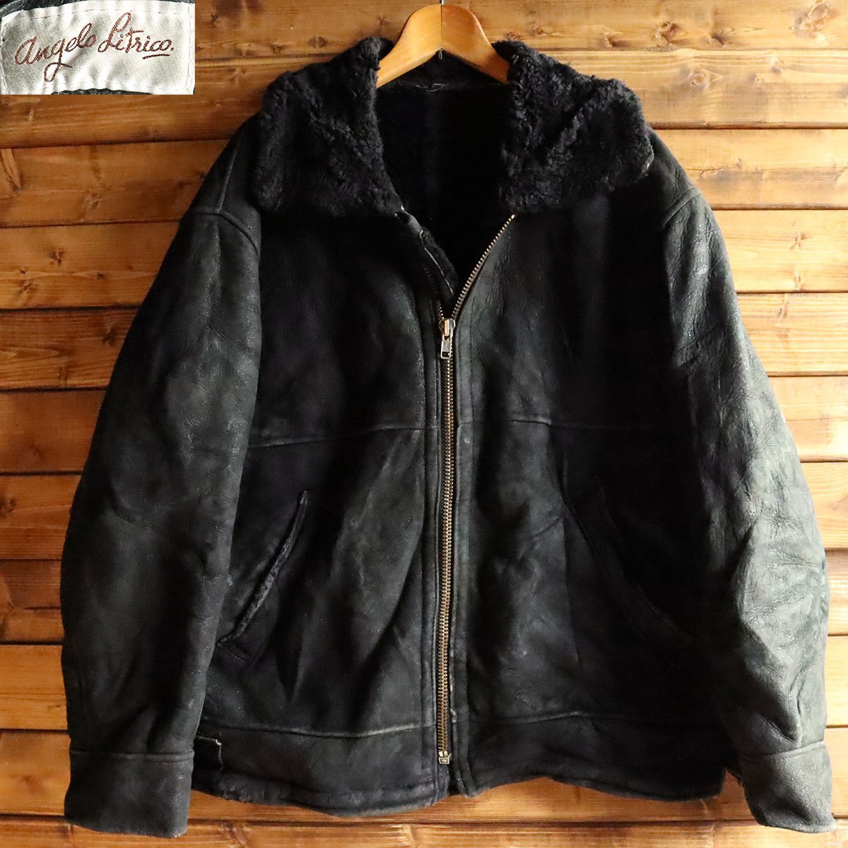 Yahoo!オークション - A5/T6.20-3 Angelo Litrico 本革 B-3 ムートン ...