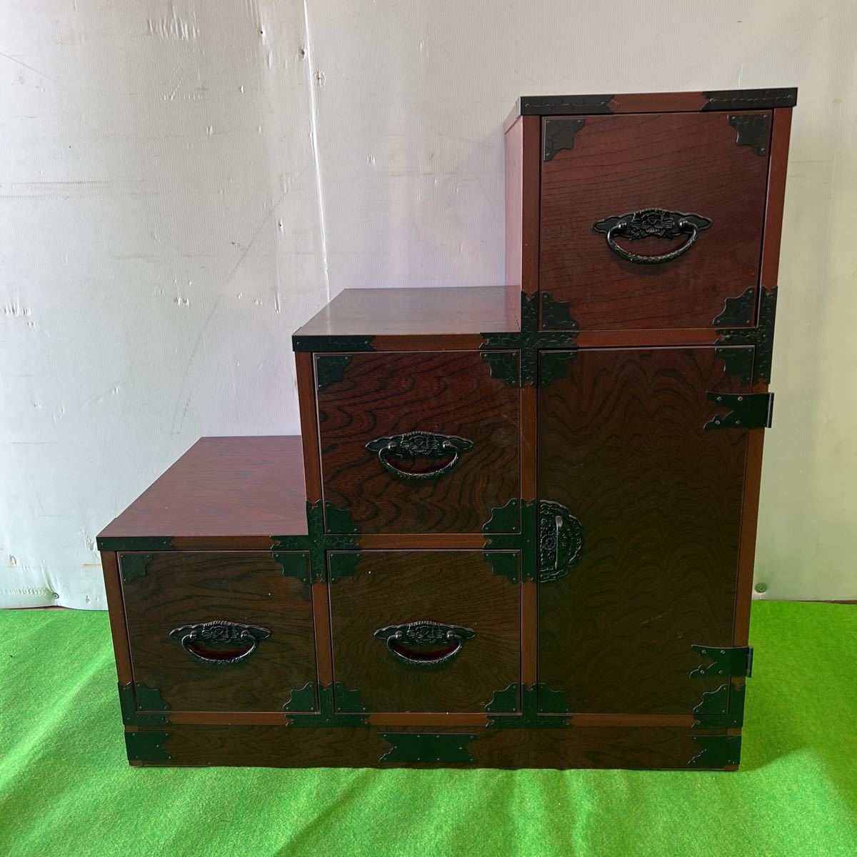 Yahoo!オークション - H960 階段箪笥 古民芸家具 小引き出しタンス イ...