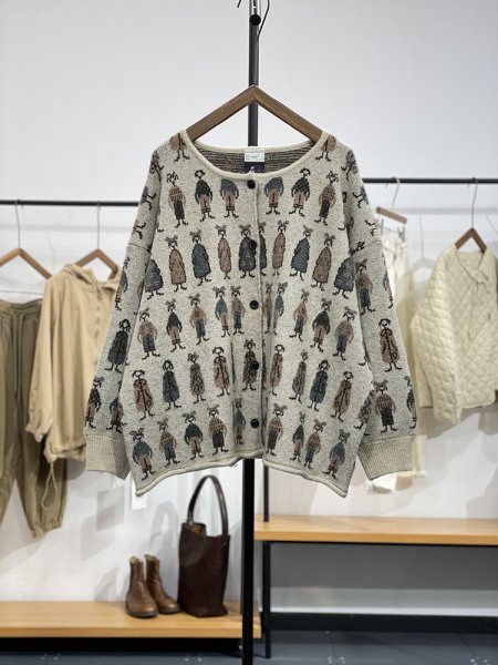 Yahoo!オークション - sfk セーター 前開け上品な柄 カーディガン ゆっ...