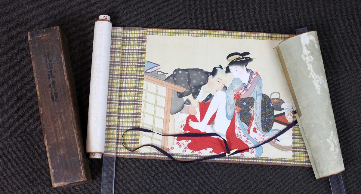 Yahooオークション 8 春画 巻物 1図 浮世絵 紙本 艶画 枕絵 秘画