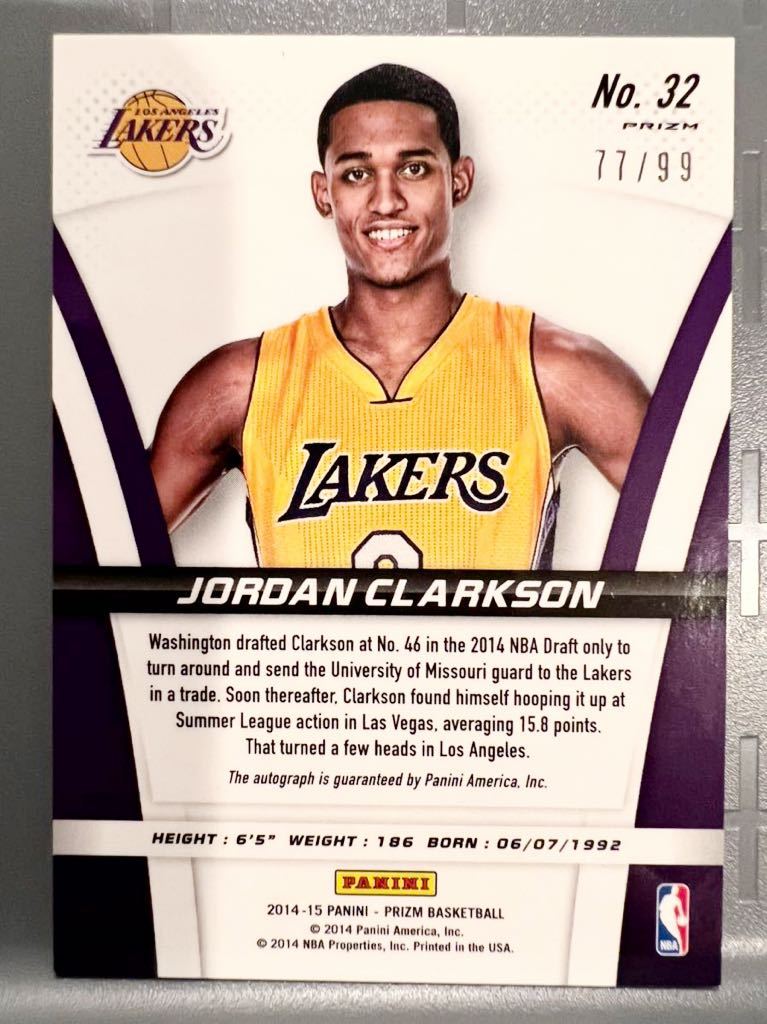 激レア/99 Purple Prizm RC Auto 14 Panini Jordan Clarkson 激レア/99 Purple Prizm RC Auto 14 Panini Jordan Clarkson