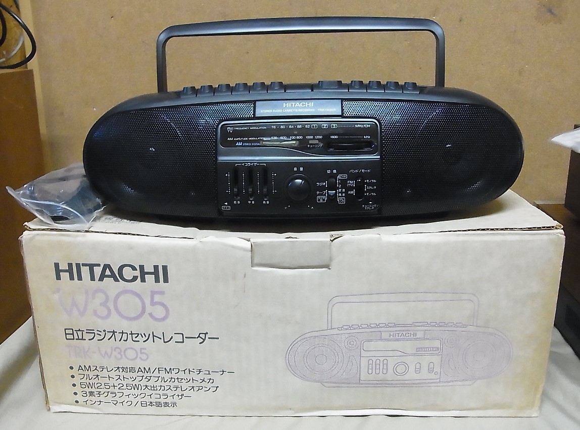 Yahoo!オークション - HITACHI 日立ラジオカセットレコーダー TRK-W305...