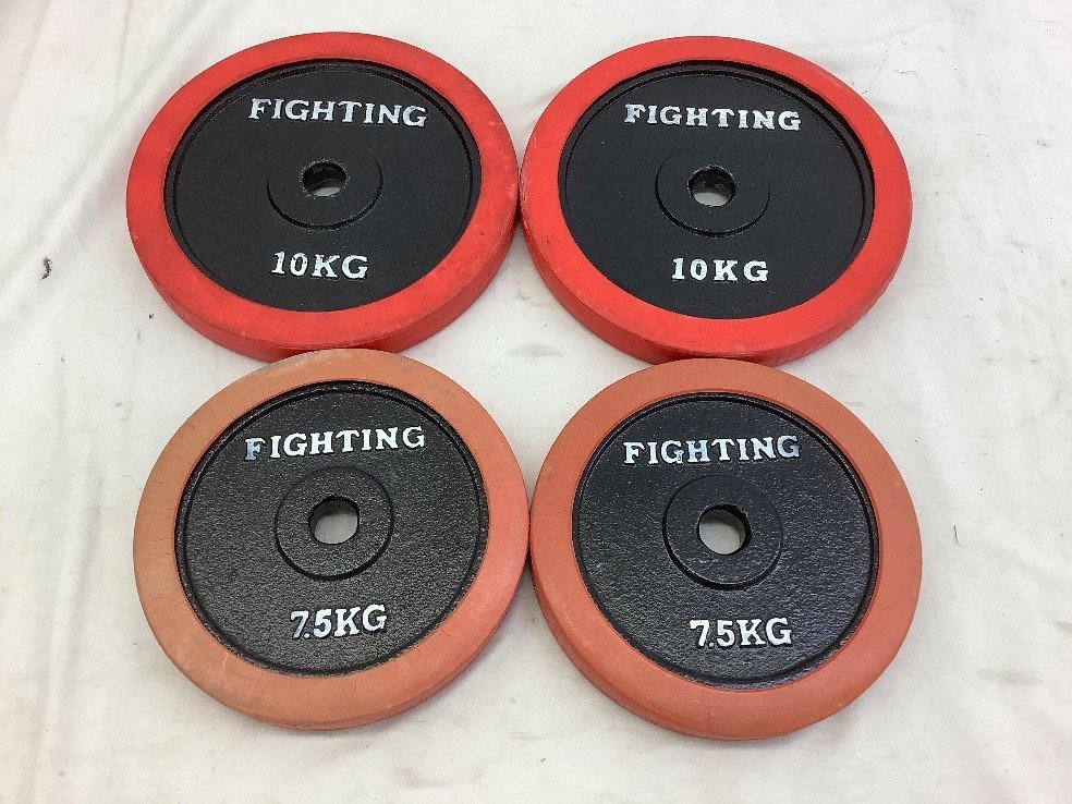 Yahoo!オークション - FIGHTING ROAD プレート 10kg2点/7.5kg2点 ラバ...