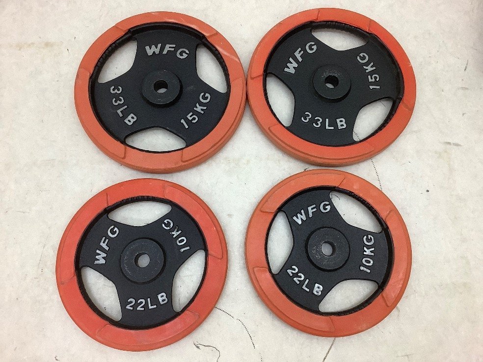 Yahoo!オークション - WFG ラバーダンベルプレート 15kg×2/10kg×2 中...