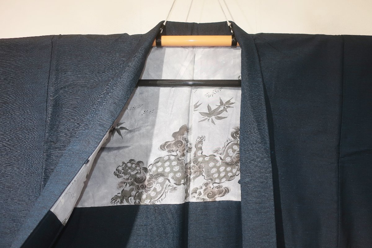 Yahoo!オークション - 壱金5255 本絹真綿結城紬 男着物羽織 裄65丈135...