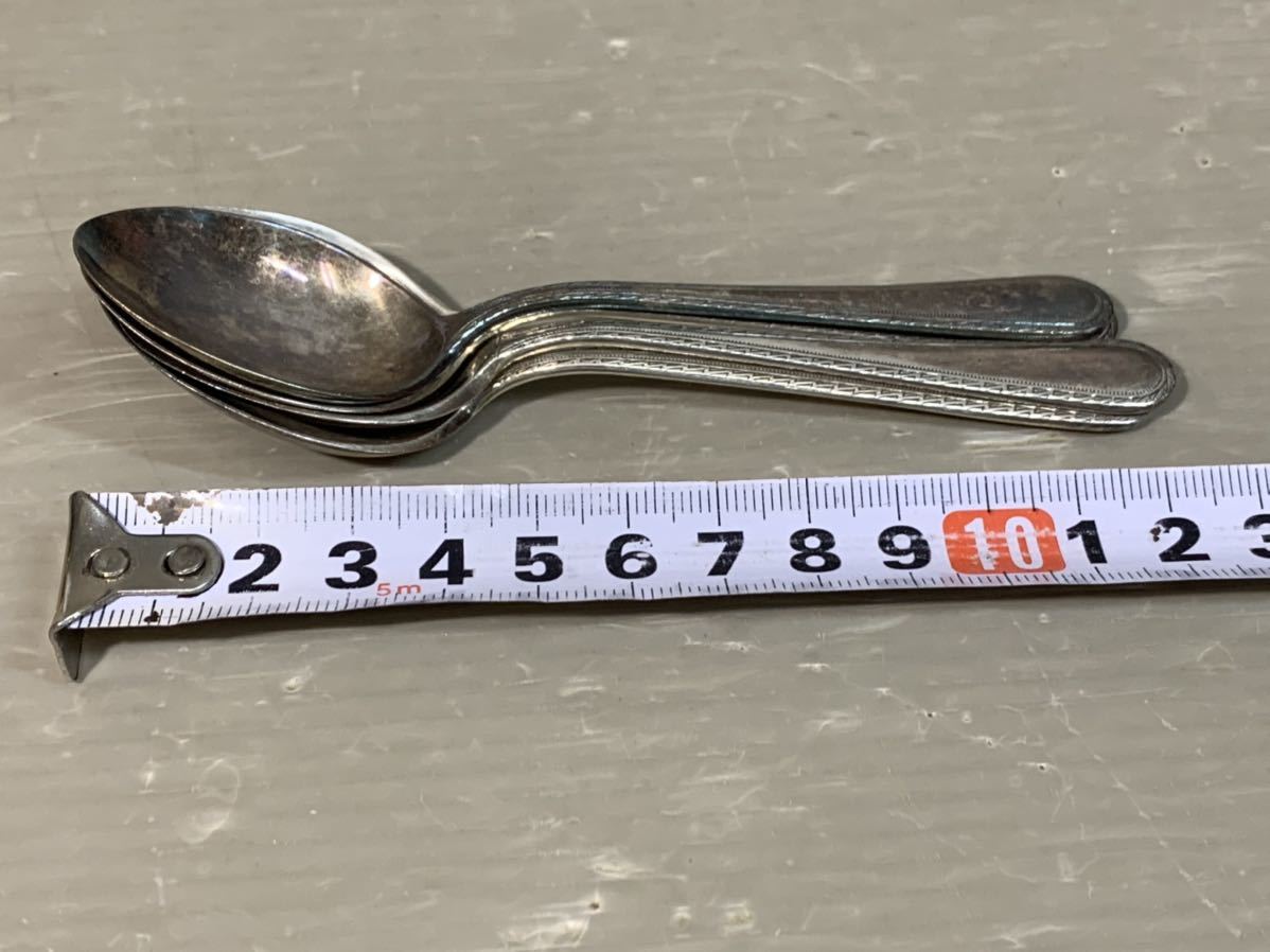 Yahoo!オークション - K609 【 生駒製 純銀 スプーン 4本 計約81.95g ...
