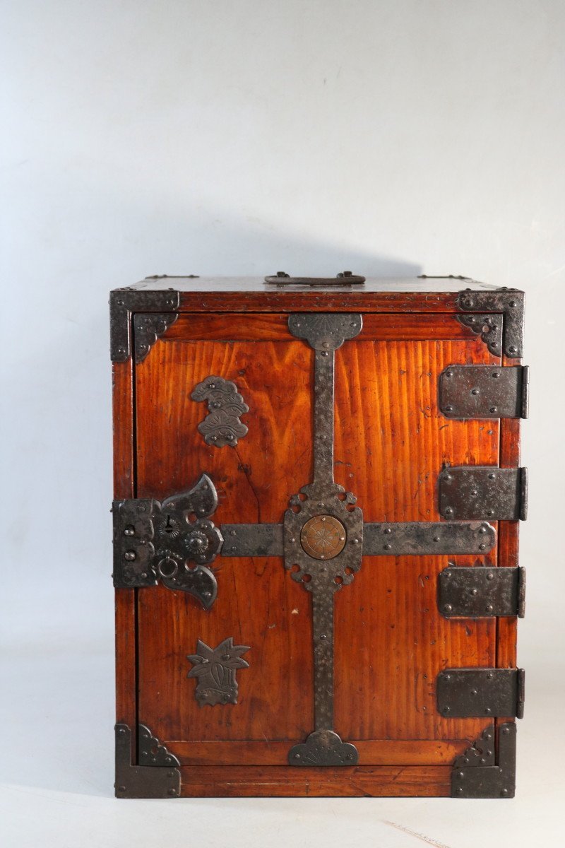 Yahoo!オークション - E154 古い大型掛け硯箱/時代箱/収納箱/小箪笥/和...