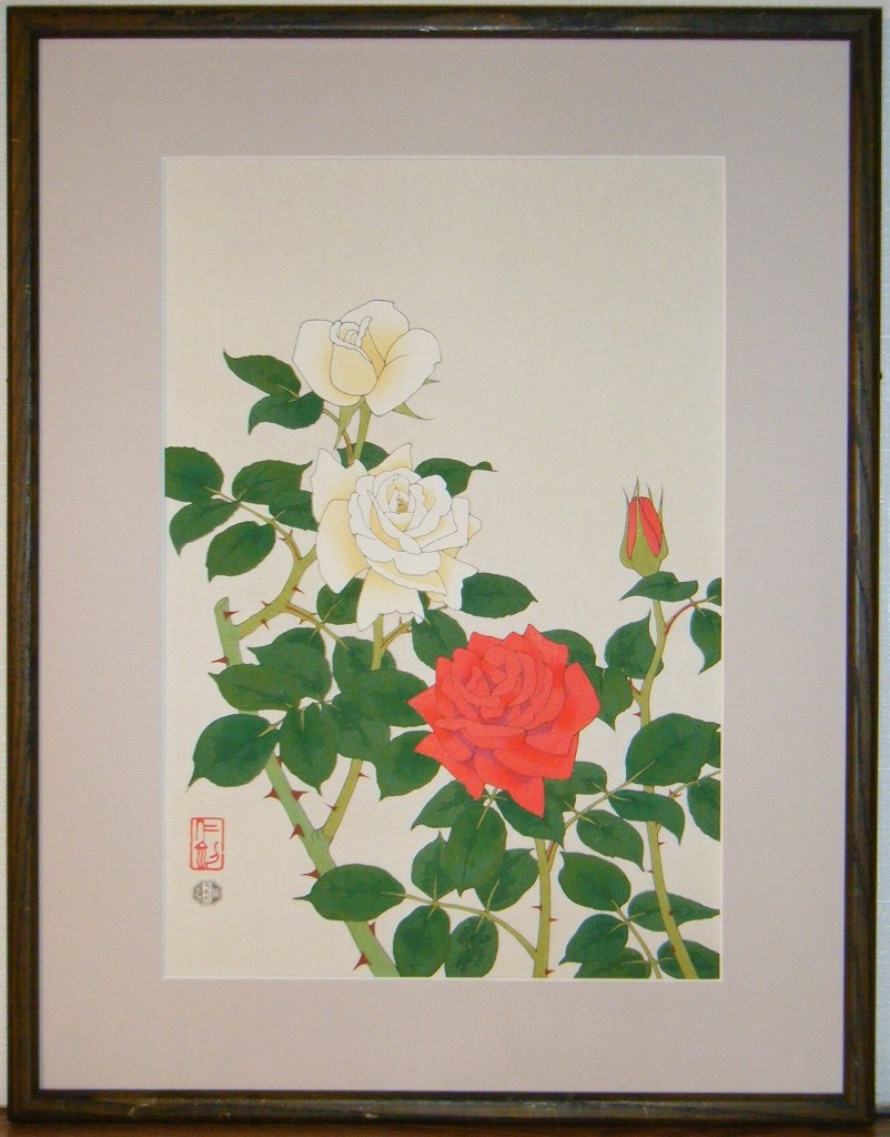 Yahoo!オークション - 版画 作者不詳 木版画 薔薇 J46
