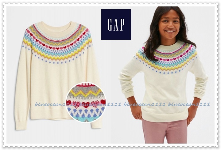 Yahoo!オークション - 新品【GAPギャップ】オフ白 ハートフェアアイル ...