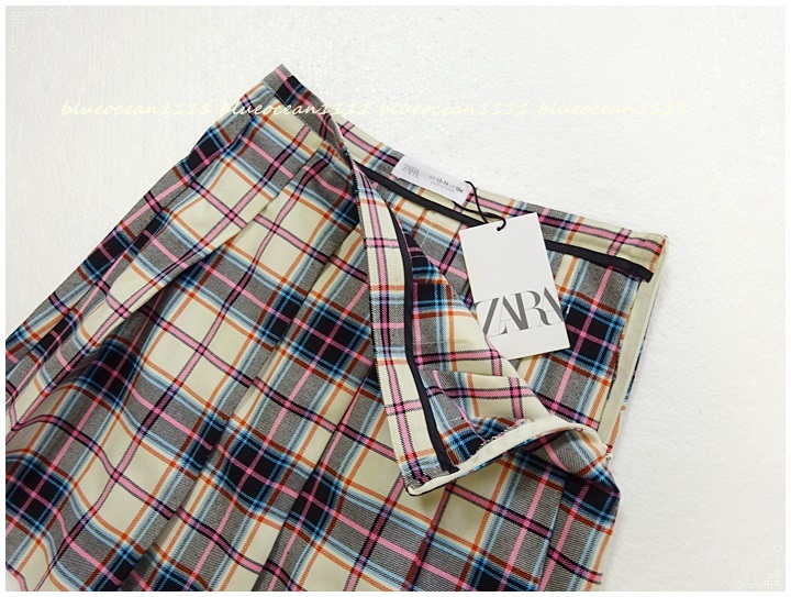 ZARAザラ ベージュ系チェック ボックスプリーツスカート 160-150cm 140 Tシャツ トレーナー ブラウス キュロット パンツ カーデ(新品)のヤフオク落札情報