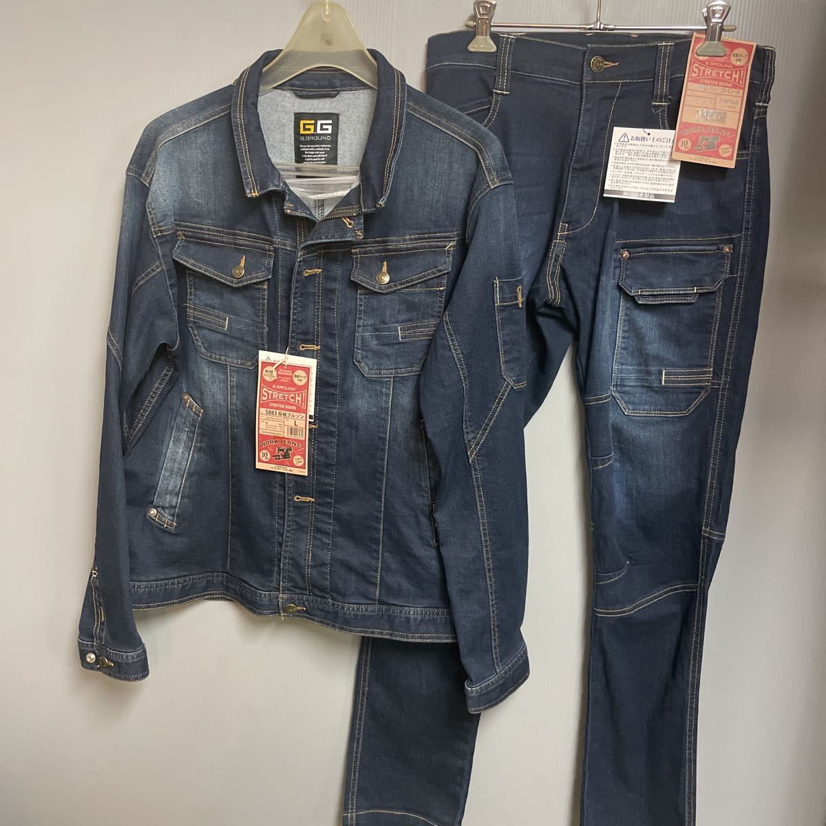 Yahoo!オークション - 上下セット 5883 5888 春夏用 軽量 ストレッチデ...