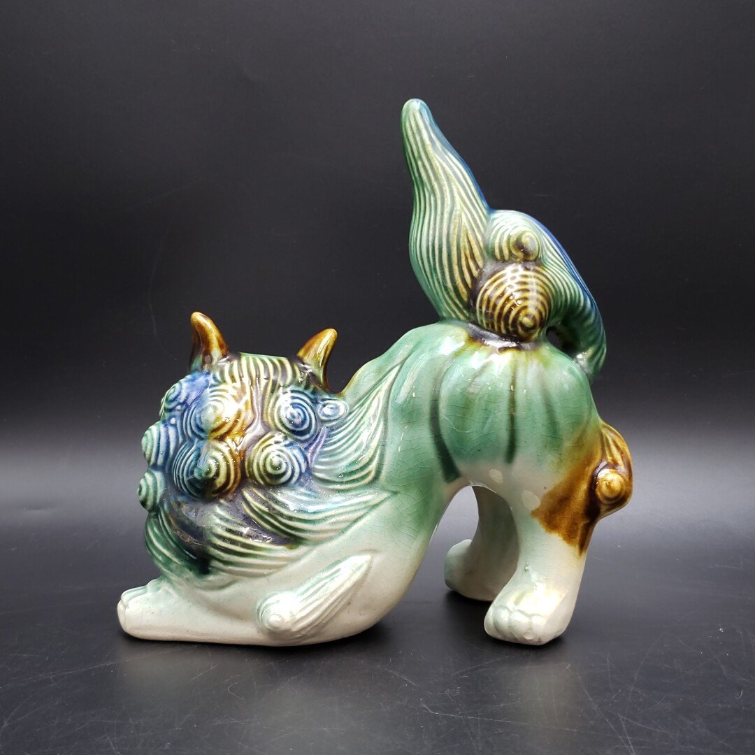 夫婦獅子 獅子 陶器製 置物 狛犬 シーサー 1対 手作り 陶芸品 夫婦獅子 獅子 陶器製 置物 狛犬 シーサー 1対 手作り 陶芸品