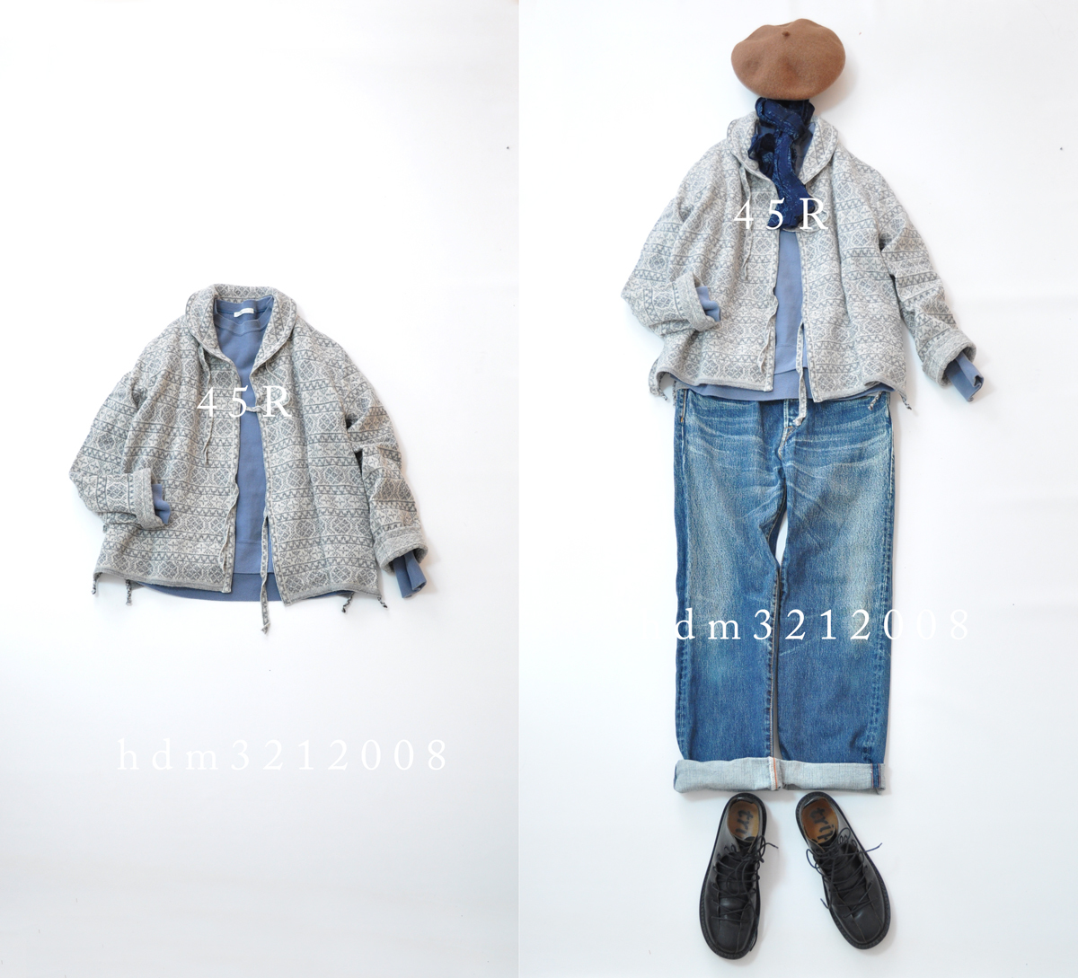 Yahoo!オークション - 45R ジャガードニットのカーディガン 45RPM