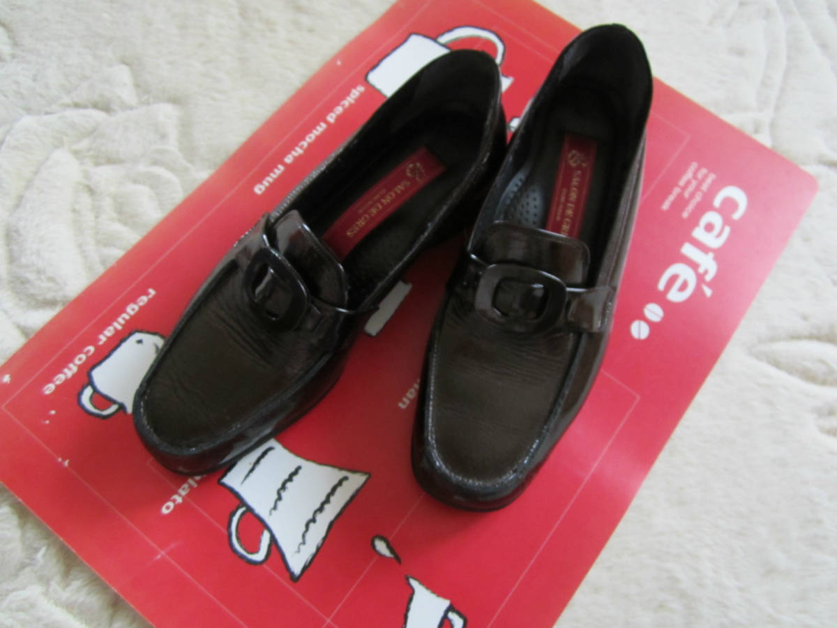 Yahoo!オークション - 美品 23.5EEE SALON DE GRES ワインレッド ブラ...