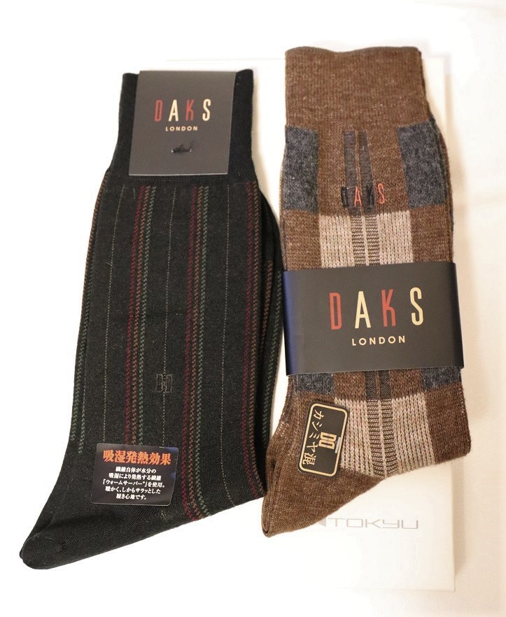 Yahoo!オークション - 新品未使用品 DAKS ダックス 靴下 2足組 25-26cm...