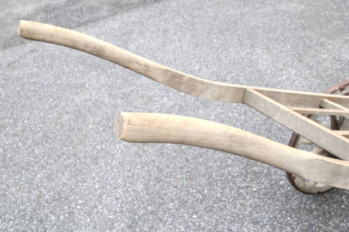 Yahoo!オークション - 【動作OK】 大八車 木製荷車 全長約218cm 古民具...